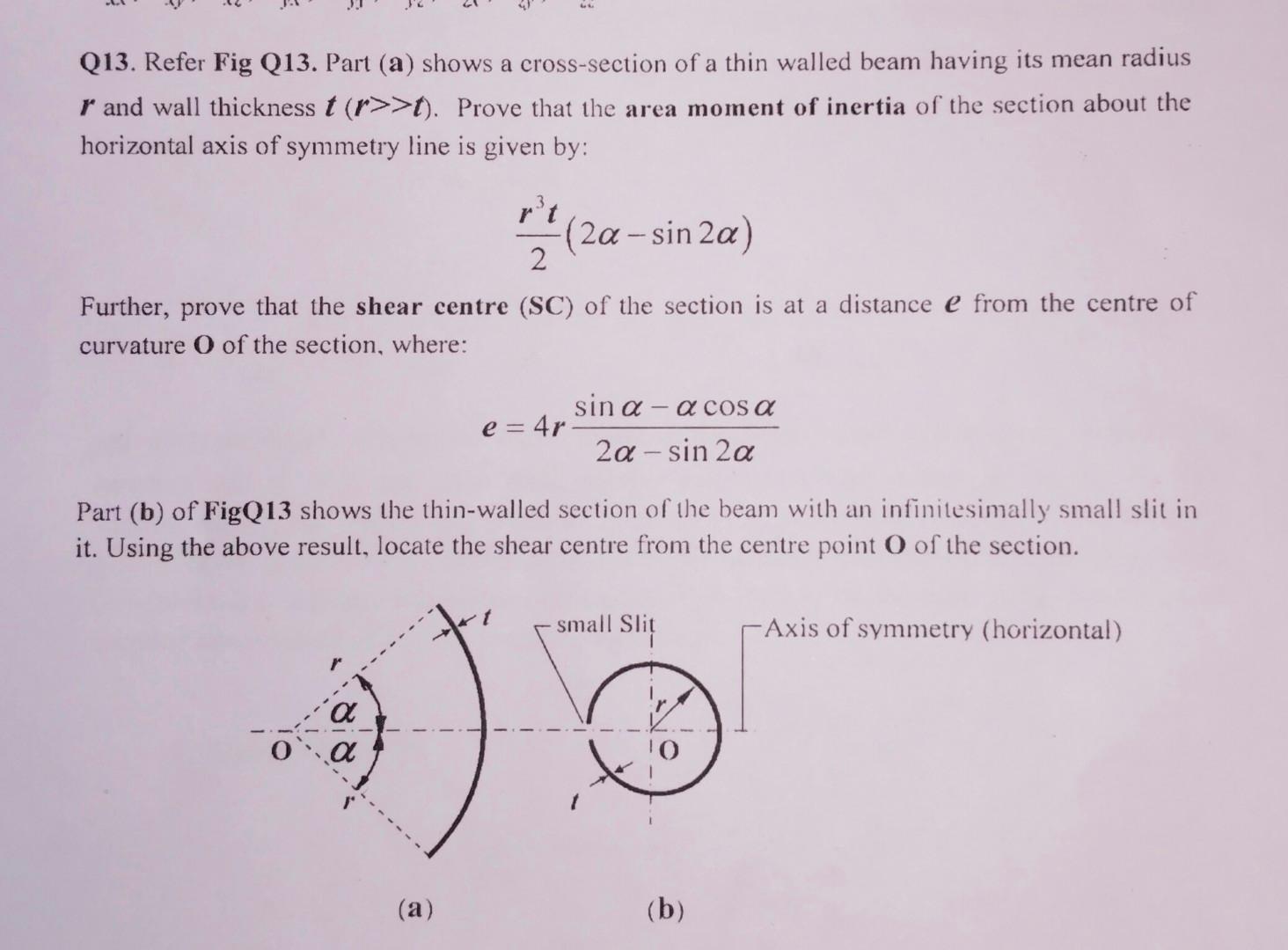 Solved Q13. Refer Fig Q13. Part (a) shows a cross-section of | Chegg.com