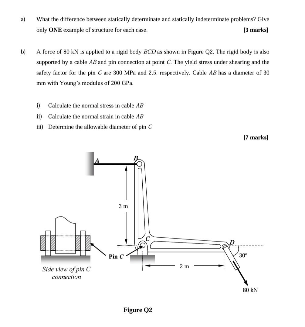 Solved a) ﻿What the difference between statically | Chegg.com