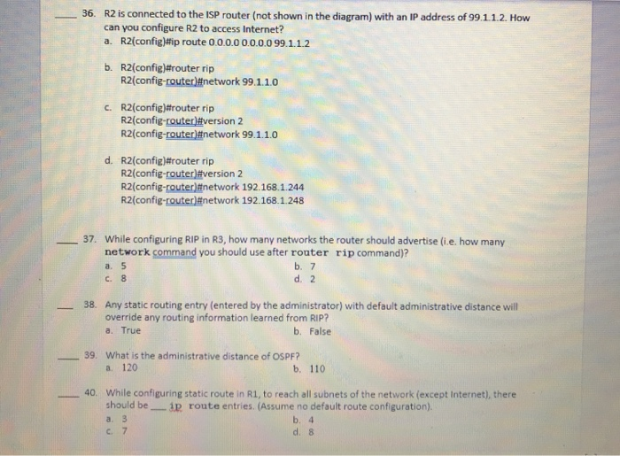 Solved 1. Basic routing protocols such as RIP version 1 and | Chegg.com