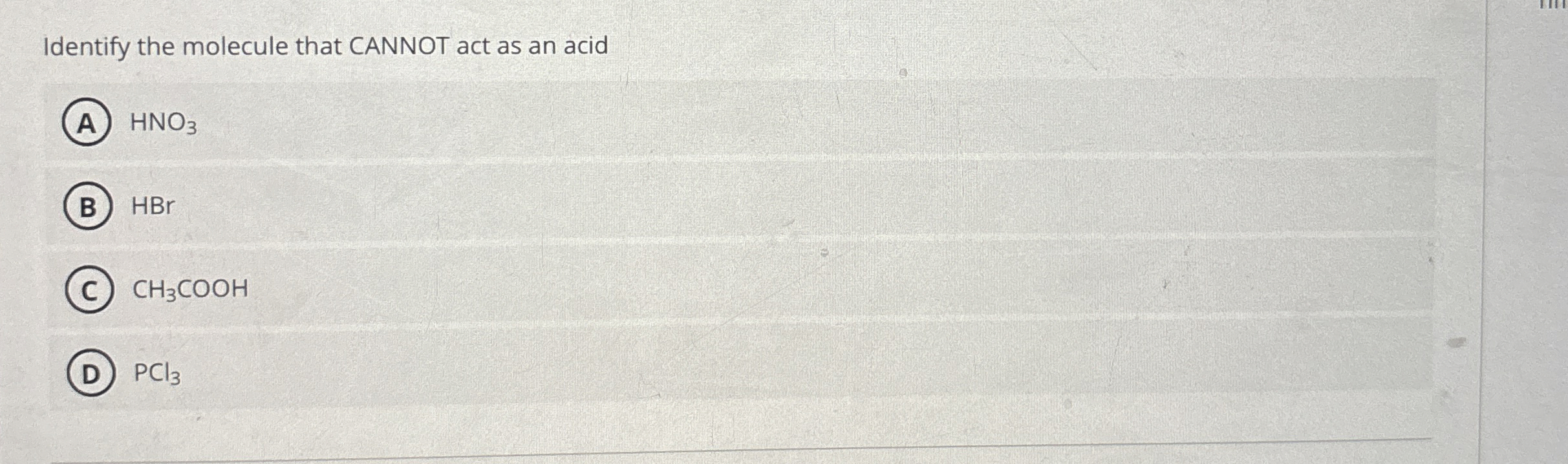 Solved Identify the molecule that CANNOT act as an | Chegg.com