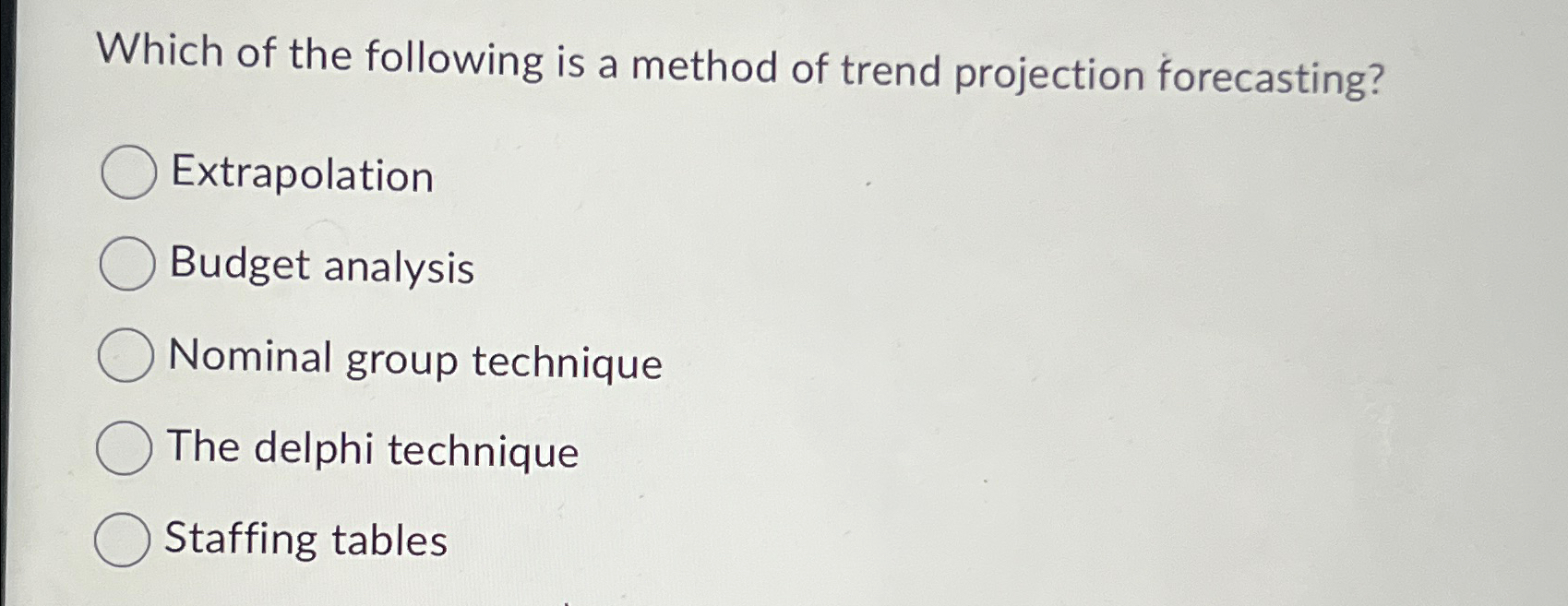 Solved Which of the following is a method of trend | Chegg.com