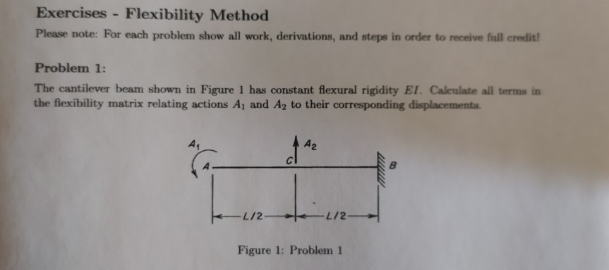 Solved Exercises - Flexibility Method Please note: For each | Chegg.com