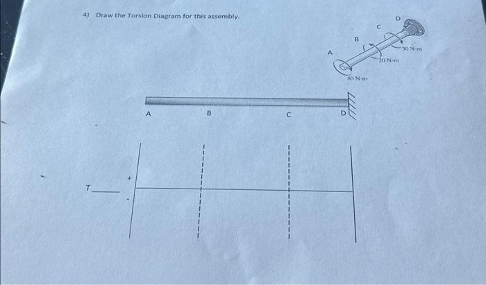 Solved 4) Draw the Torsion Diagram for this assembly. | Chegg.com