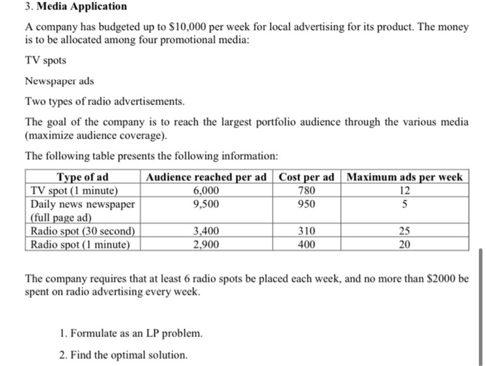 Solved Quantitative Analysis Computer Assignment 1. The | Chegg.com