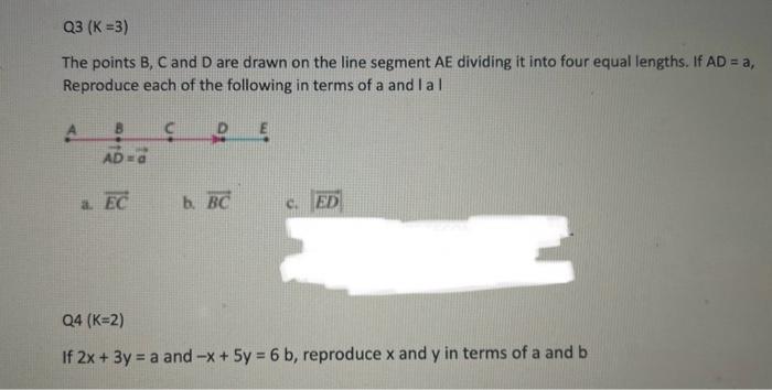 Solved The points B,C and D are drawn on the line segment AE | Chegg.com