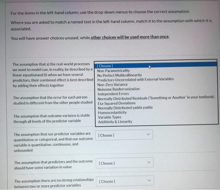Solved For the items in the left-hand column, use the | Chegg.com