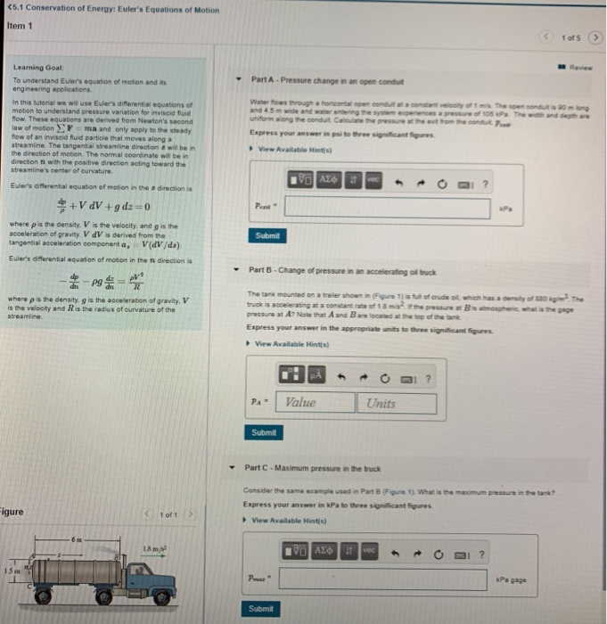 Solved (5.1 Conservation of Energy: Euler's Equations of | Chegg.com