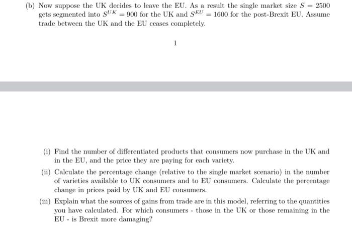 Solved 2 Krugman Model Consider the Krugman model of trade | Chegg.com