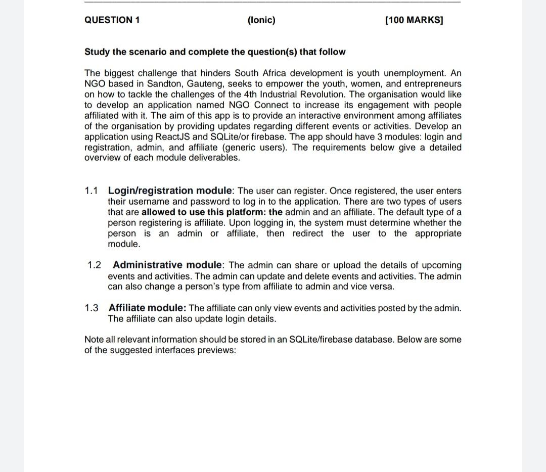 Solved Ionic using reactjs, vs code | Chegg.com