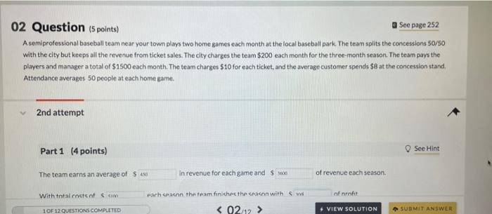 Solved 2 Question (5 points) A semiprofessional baseball | Chegg.com