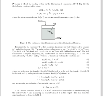 Solved Problem 1 ﻿Recall the reacting system for the | Chegg.com