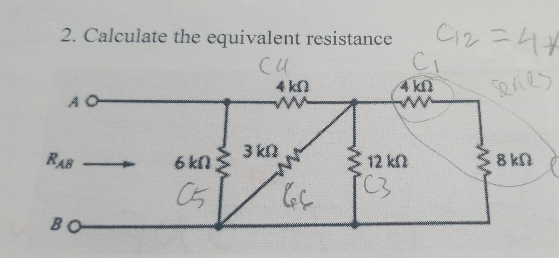 Solved 2. Calculate the equivalent resistance Equations | Chegg.com