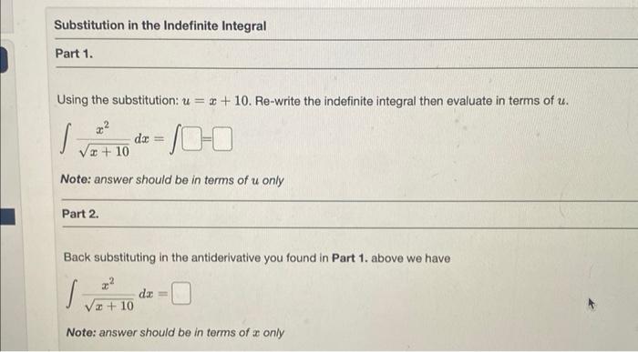 Solved Using the substitution: u=5x2+9x−3. Re-write the | Chegg.com