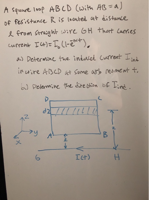 Solved A square loop ABCD (with AB=a) of resistance R is | Chegg.com