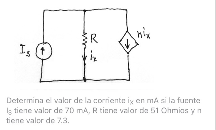 Solved Determine the value of the current iX in mA if the IS | Chegg.com