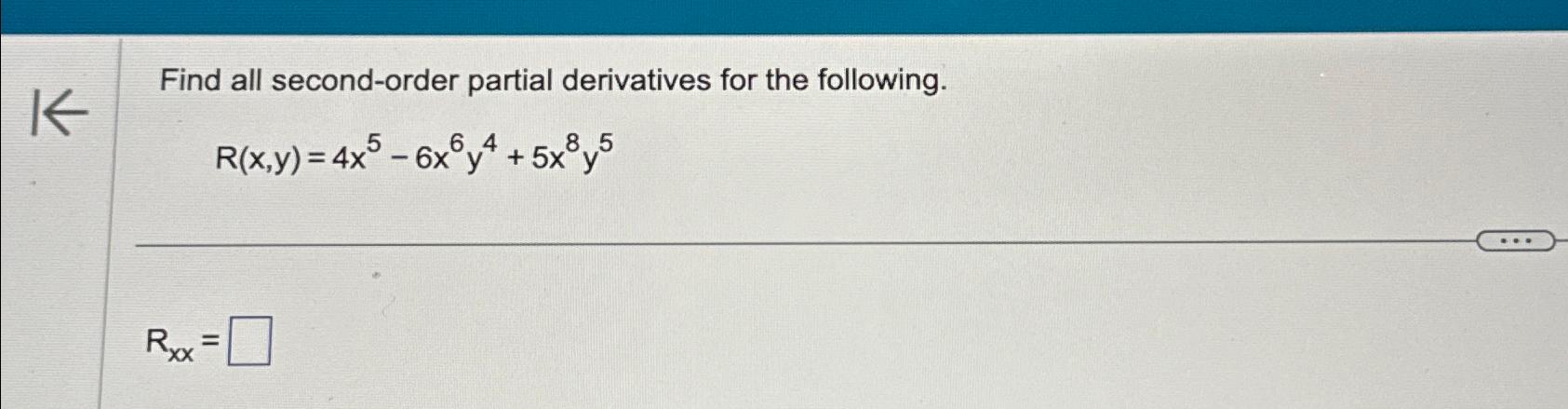 Solved Find all second-order partial derivatives for the | Chegg.com