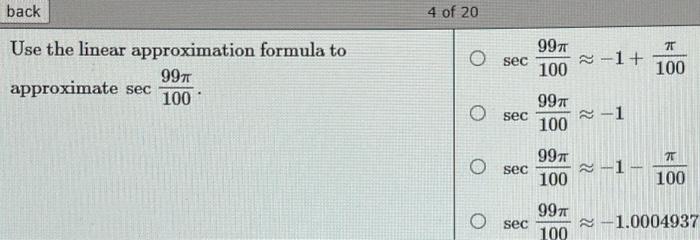 Solved Use the linear approximation formula to approximate | Chegg.com