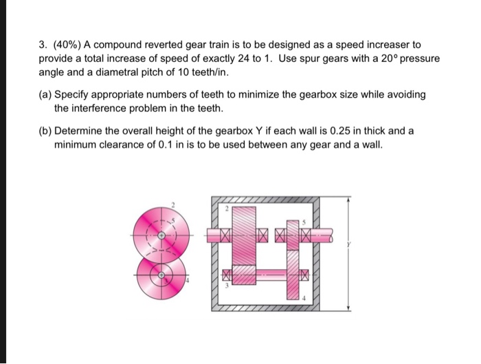 Solved 3. (40%) A compound reverted gear train is to be | Chegg.com