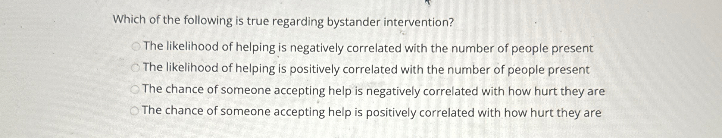 Solved Which of the following is true regarding bystander | Chegg.com