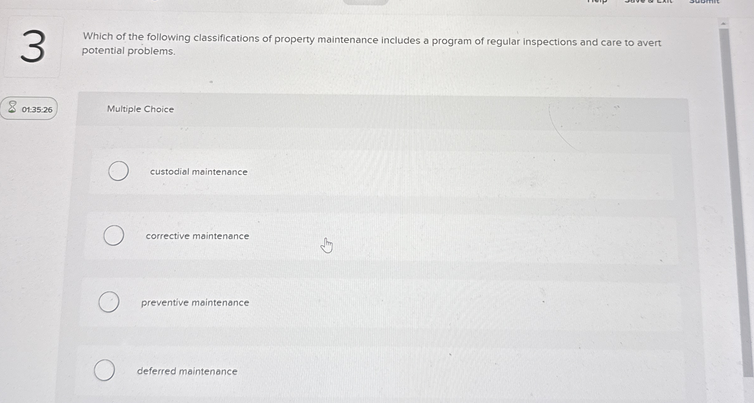 Solved 3Which of the following classifications of property | Chegg.com