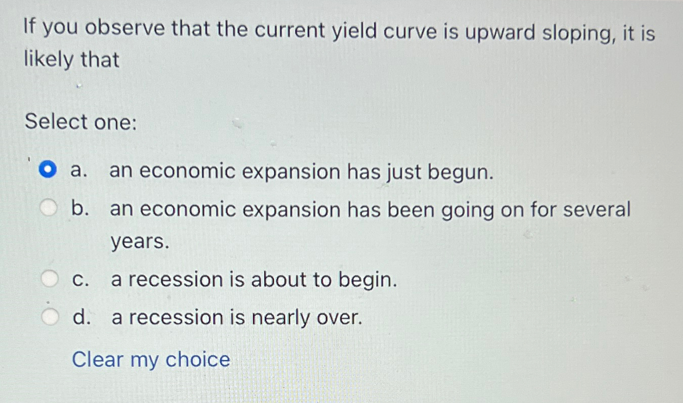 Solved If you observe that the current yield curve is upward | Chegg.com