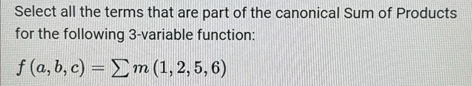 Solved Select all the terms that are part of the canonical | Chegg.com