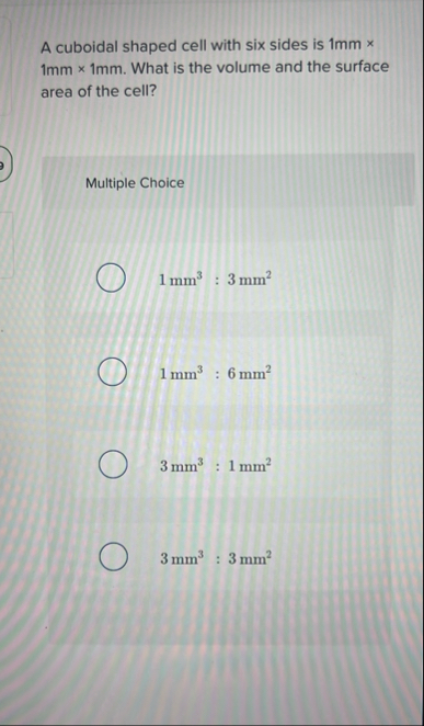Solved A cuboidal shaped cell with six sides is | Chegg.com