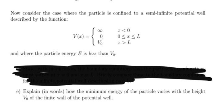 Solved Now consider the case where the particle is confined | Chegg.com