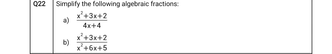 Solved Q22 ﻿Simplify the following algebraic | Chegg.com