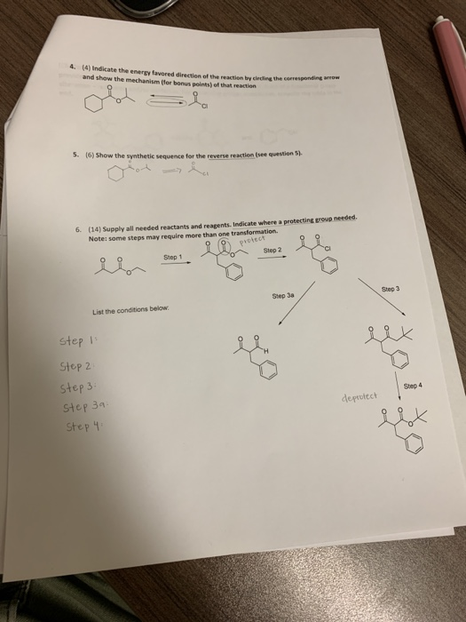 Solved 4. (4) Indicate the energy favored direction of the | Chegg.com