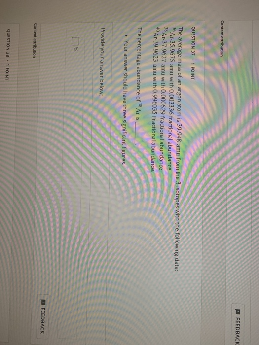 Solved FEEDBACK Content attribution QUESTION 37.1 POINT The | Chegg.com