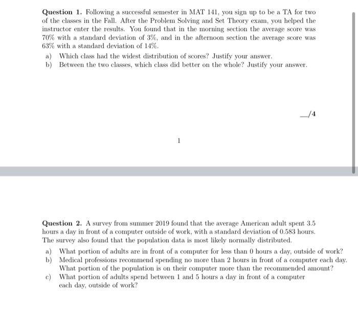 Solved а Question 1. Following a successful semester in MAT | Chegg.com