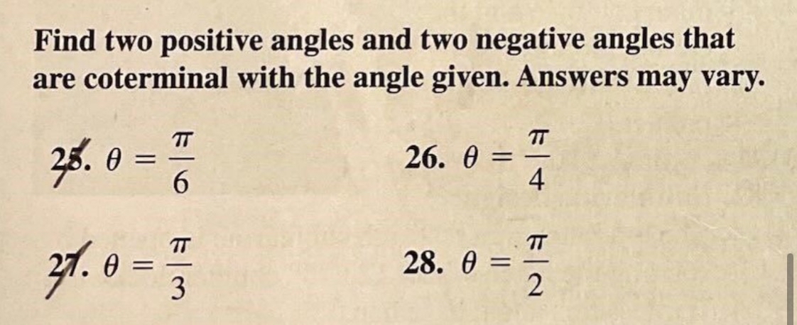 Solved Find two positive angles and two negative angles that | Chegg.com