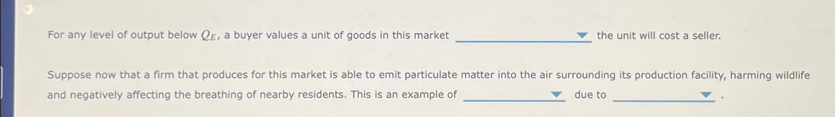 Solved For any level of output below QE, ﻿a buyer values a | Chegg.com