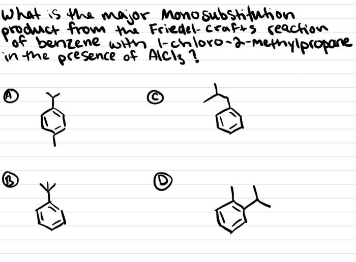 Solved What is the major mono substitution product from the | Chegg.com