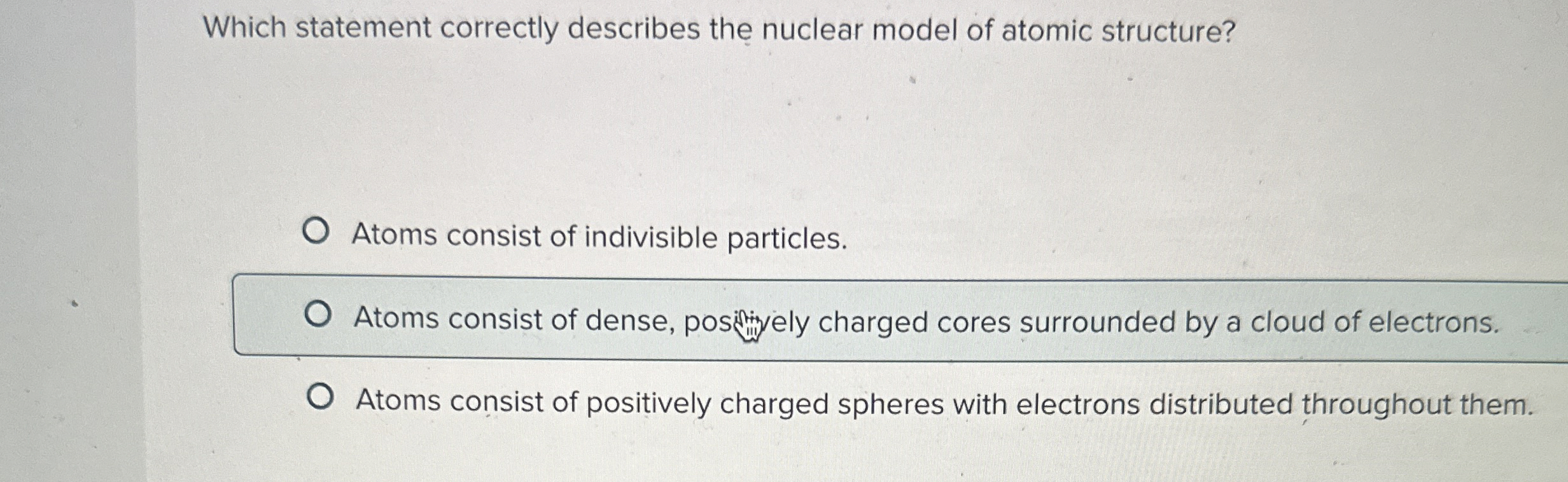 Solved Which statement correctly describes the nuclear model | Chegg.com