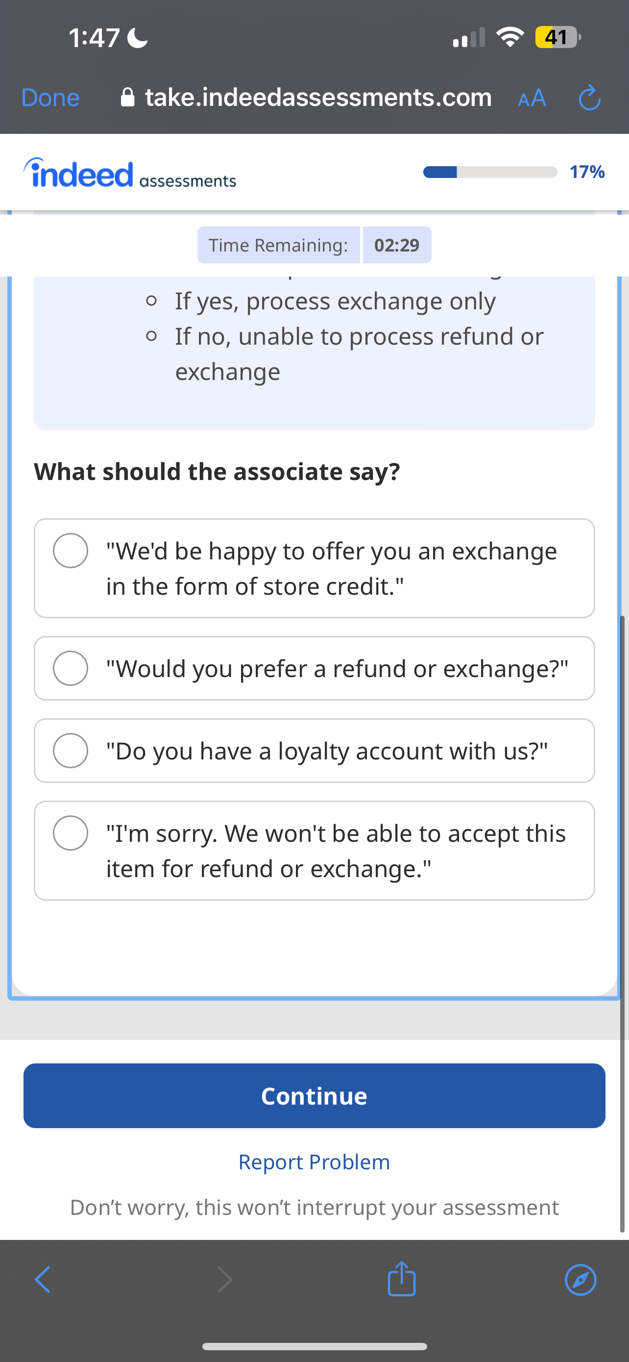 Solved 1:47 ﻿CDone take.indeedassessments.comAAindeed | Chegg.com