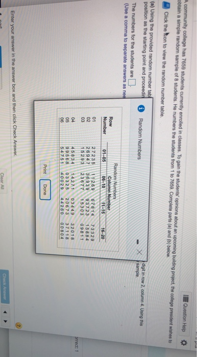 Solved Question Help Community College Has 7659 Students Chegg