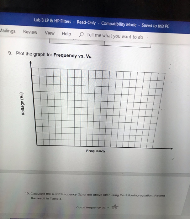 Lab #3frequency response of network low pass and | Chegg.com