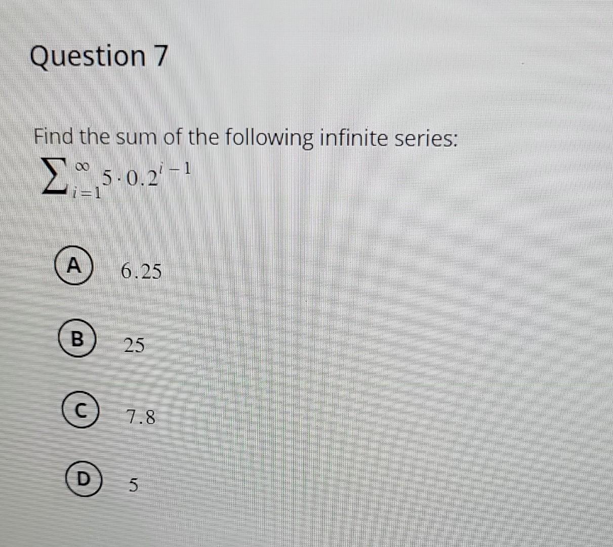 Solved Find the sum of the following infinite series: | Chegg.com