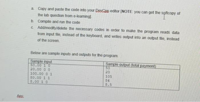 Solved 1. Given below is a C++ program which interactively | Chegg.com