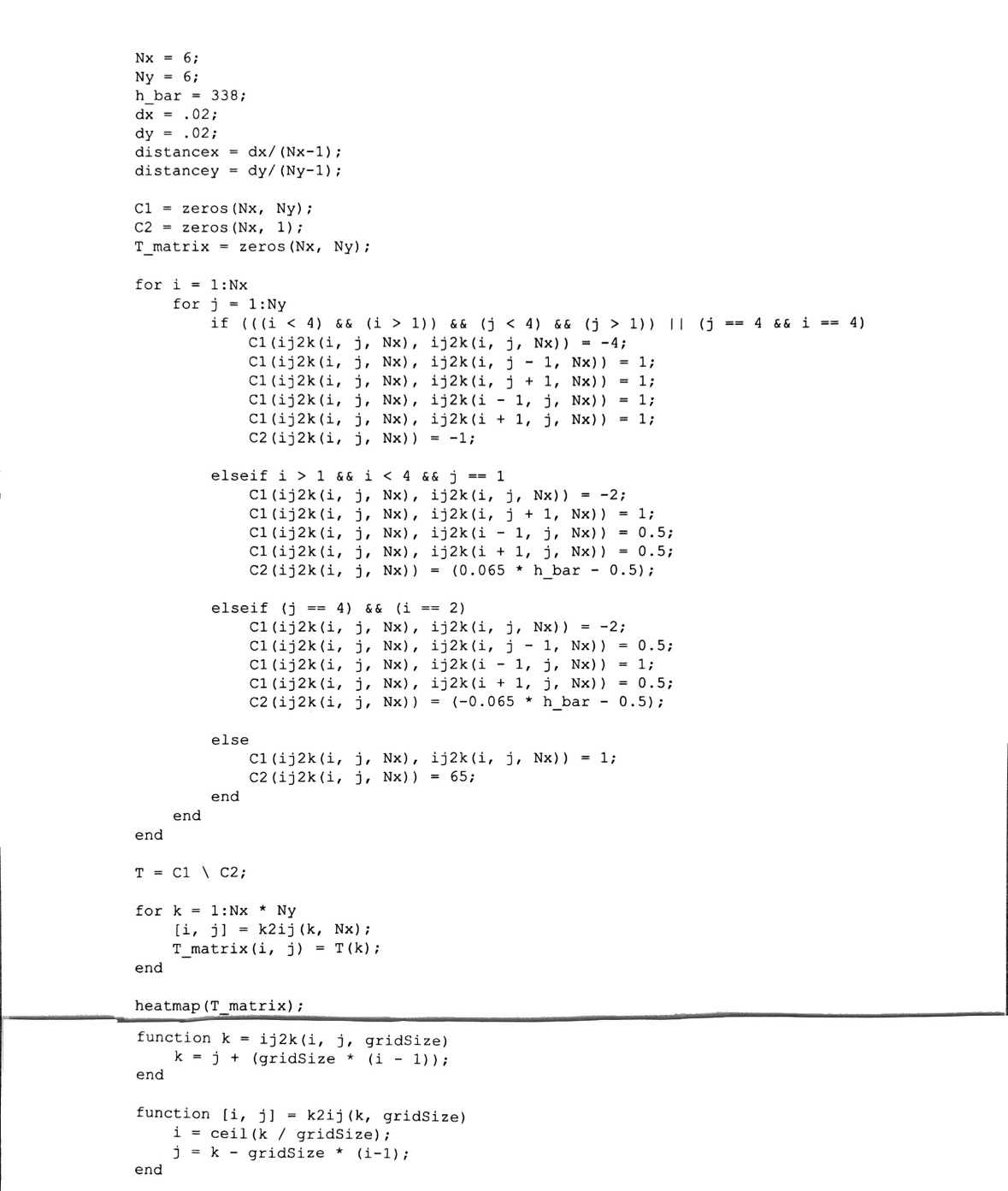 Solved Need this matlab code rewrote, with similar answer. | Chegg.com
