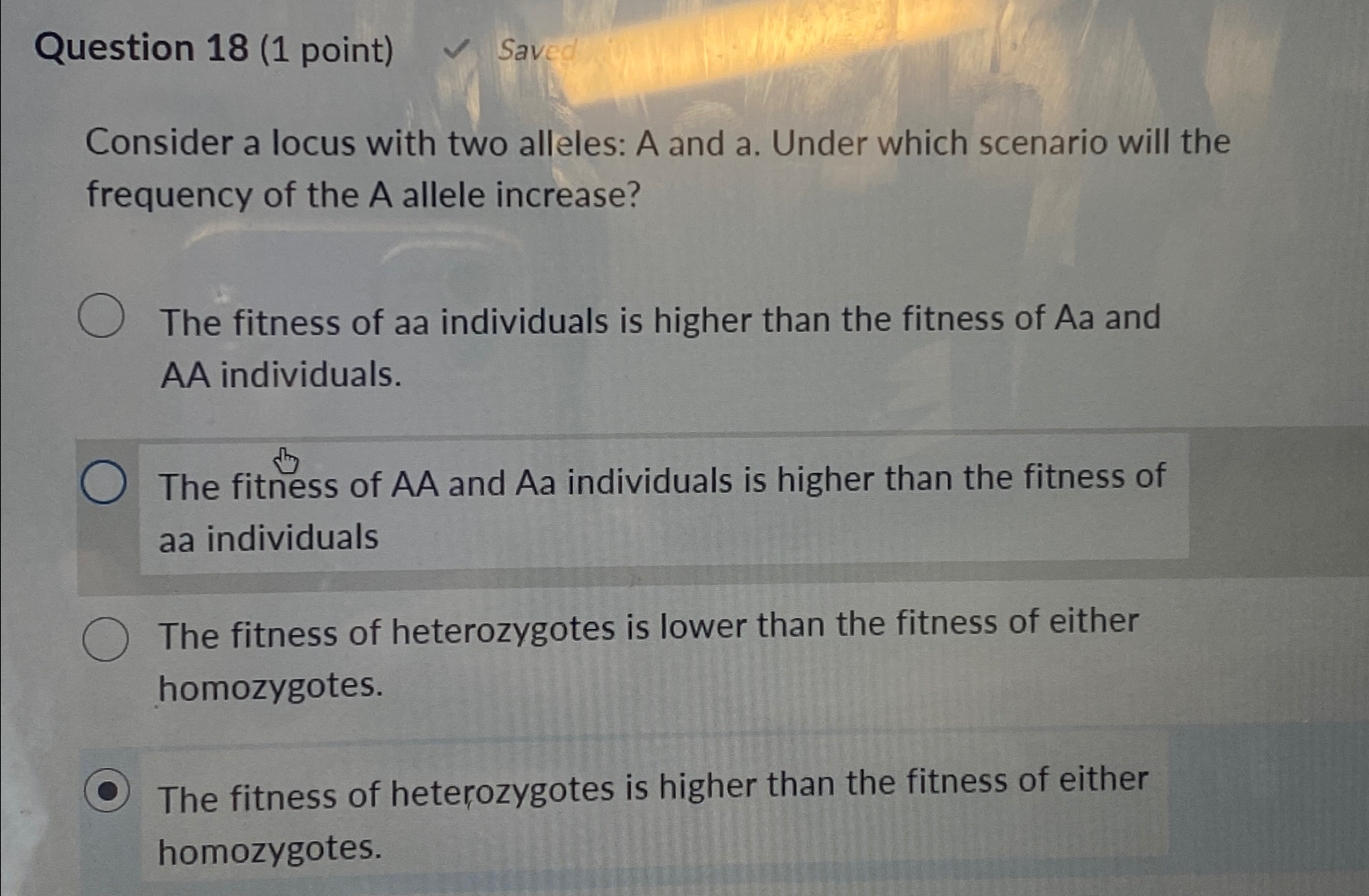 Solved Question 18 (1 ﻿point)SaveConsider a locus with two | Chegg.com