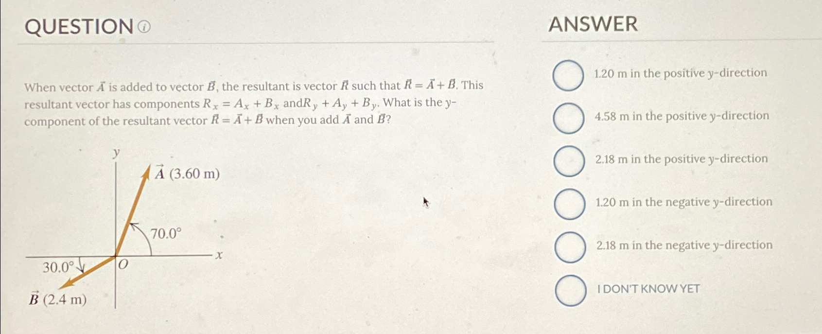 Solved QUESTION\\nANSWER\\nWhen vector vec(A) is added to | Chegg.com