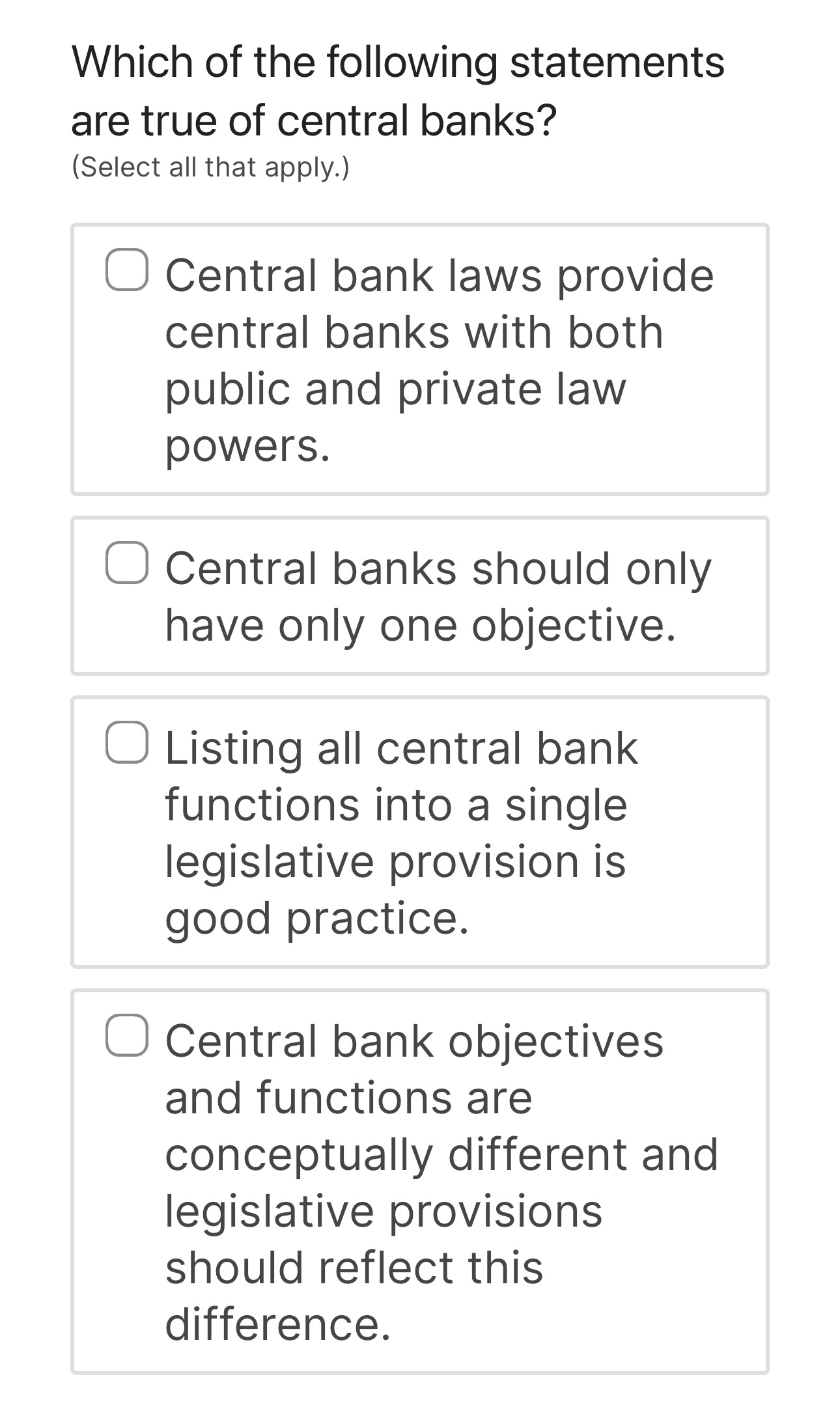 Solved Which of the following statements are true of central | Chegg.com