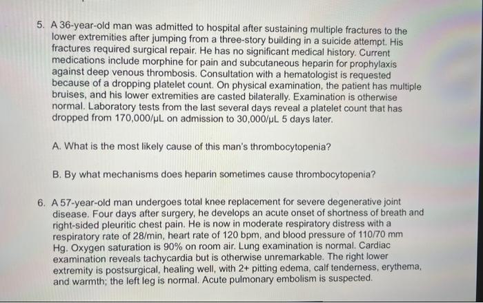 Solved A 65-year-old previously well man presents to the | Chegg.com