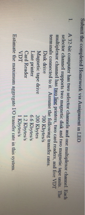 Solved Submit the completed Homework via Assignment in LEO. | Chegg.com