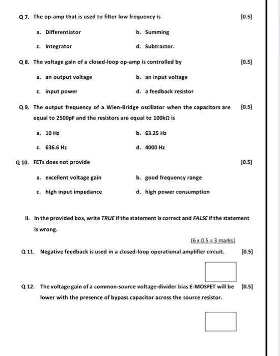 Solved I. Multiple choice Questions. Encircle the letter | Chegg.com