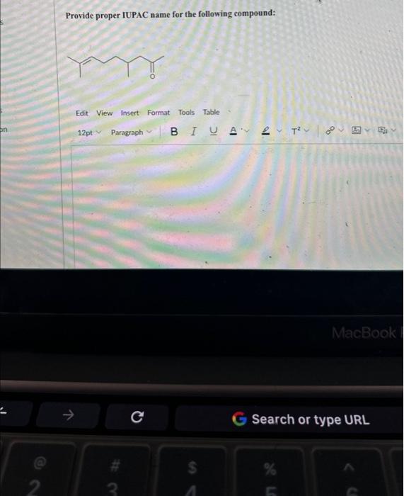 Solved Provide proper IUPAC name for the following compound: | Chegg.com