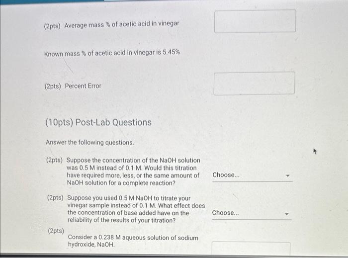 Solved Table 2. Titration data Table view List view(1pts) | Chegg.com
